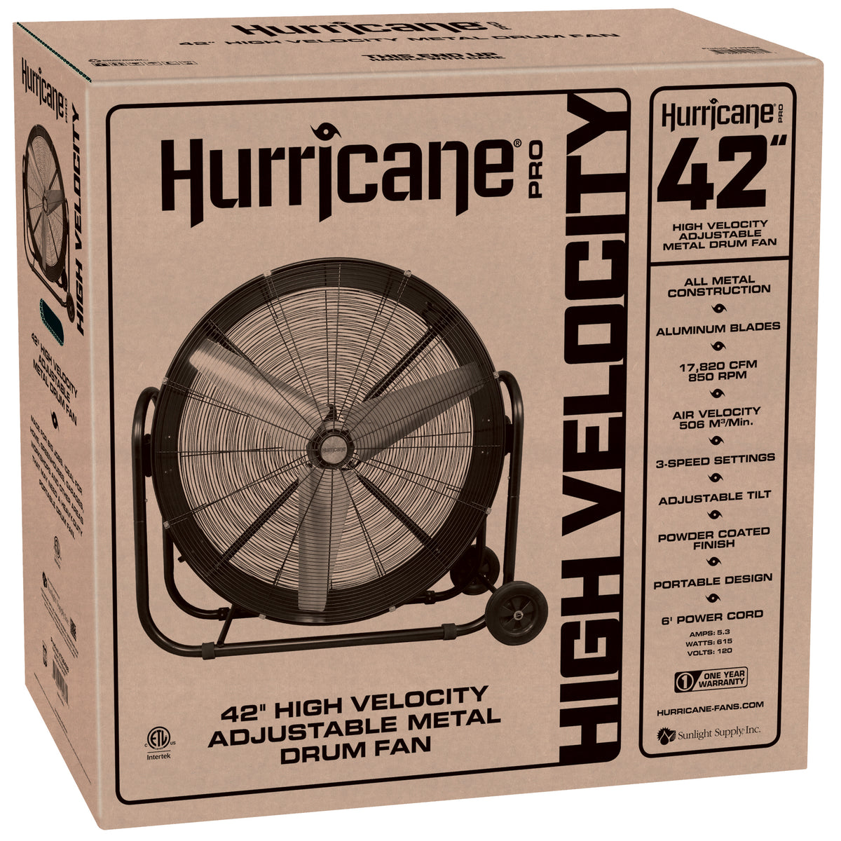 Hurricane® Pro Heavy Duty Adjustable Tilt Drum Fan 42 In - HGC736488 ...
